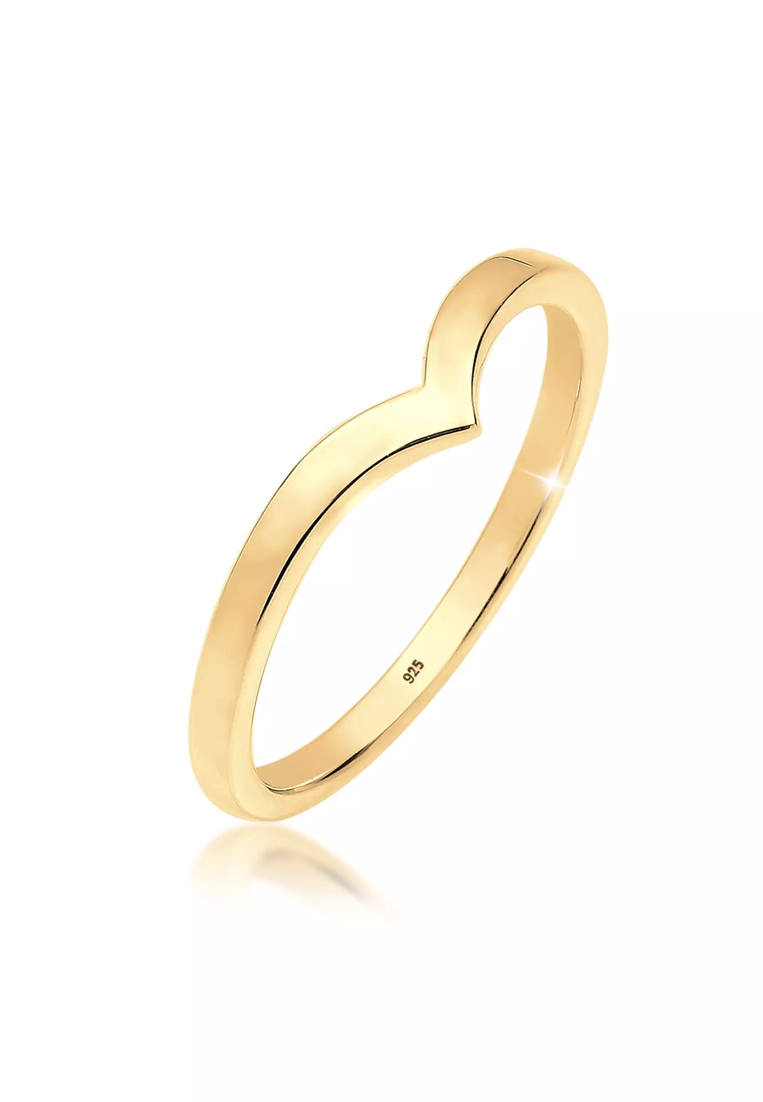 Buy ELLI GERMANY Ring V Shape Stacking Trend Gold Plated Online ...