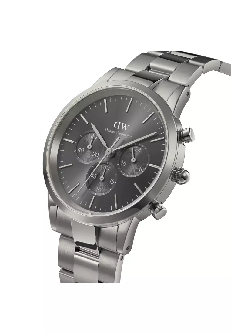 Buy Daniel Wellington Iconic Chronograph 42mm Link Graphite Grey DW ...