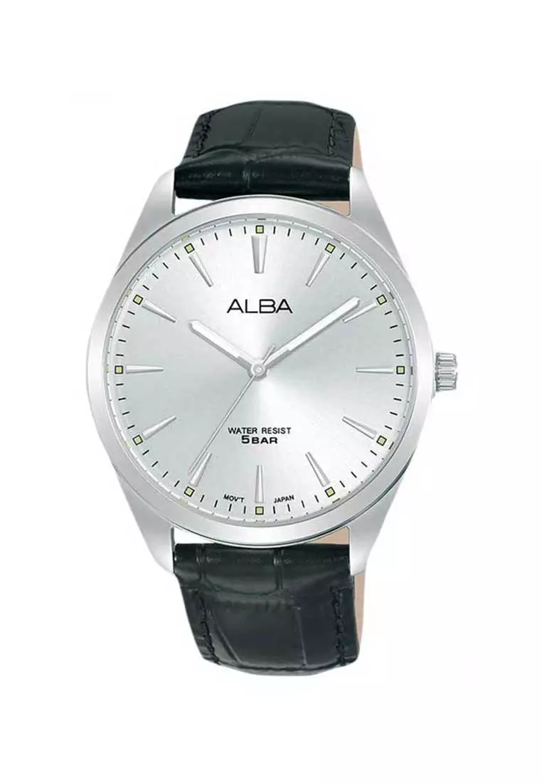 Jual Alba Alba Jam Tangan Pria - Black Silver - Leather Strap - ARX119 ...