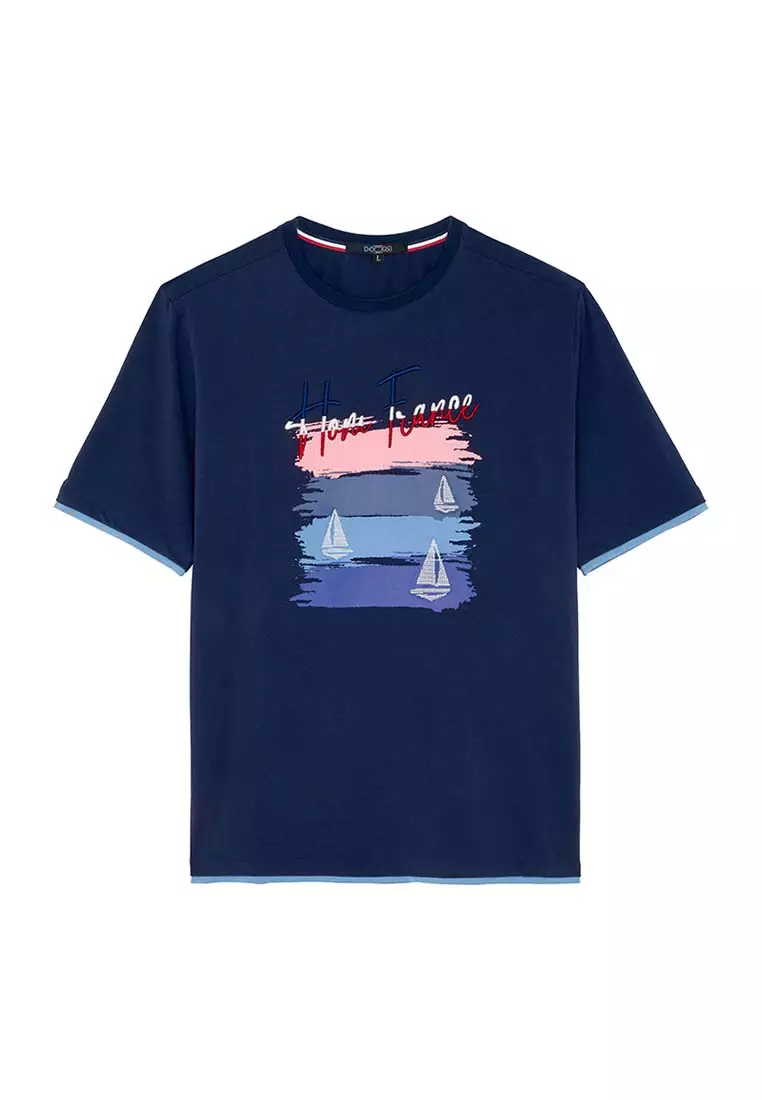 Buy HOM T-Shirts Pink Color Navy Online | ZALORA Malaysia
