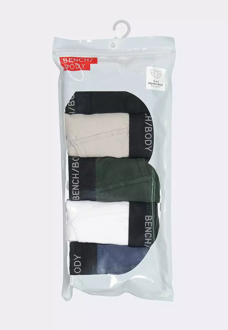 Buy BENCH Men's 5-in-1 Pack Hipster Brief 2025 Online | ZALORA Philippines