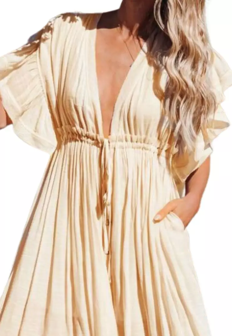 Buy THE LOUNGE EDIT Eshana Dress - Beige 2025 Online | ZALORA Philippines
