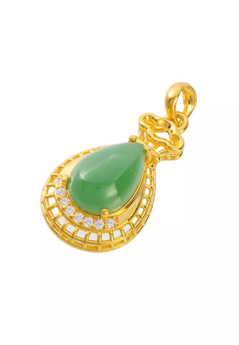 Buy LITZ LITZ 999 (24K) Gold and Jade Pendant P156 Online | ZALORA Malaysia