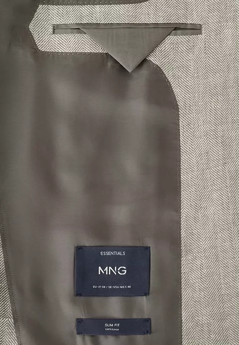 Buy MANGO Man 100% Linen Slim Fit Jacket 2026 Online | ZALORA