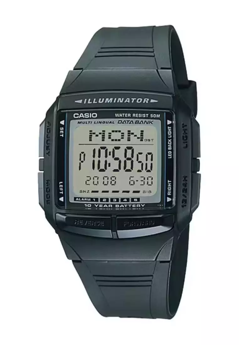 線上選購 Casio Watches Men's Digital Watch DB-36-1AV Black Resin Band ...