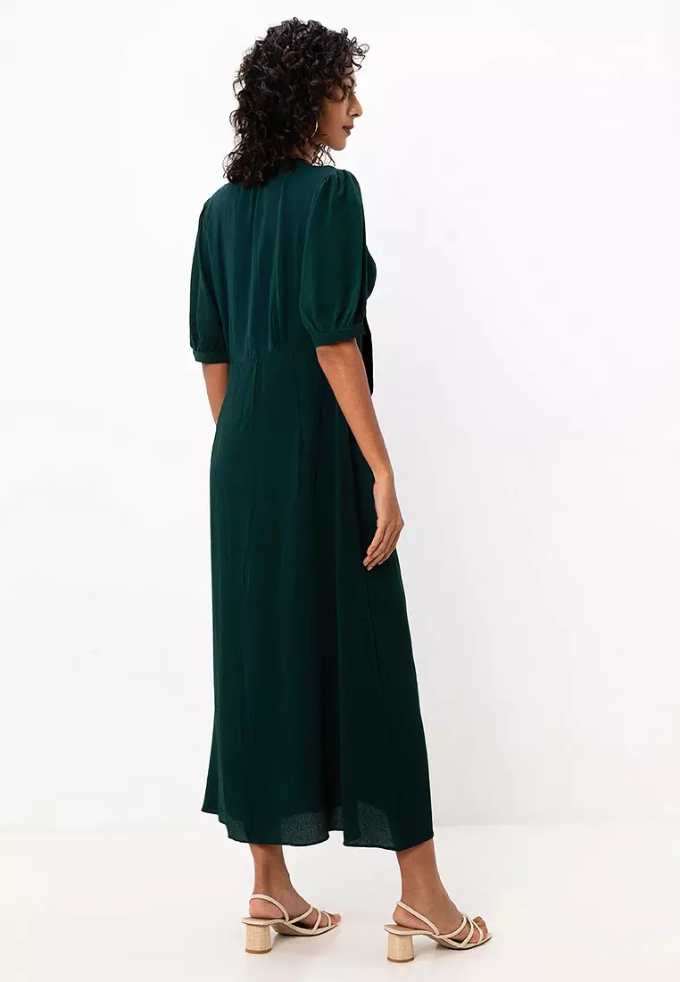 Buy Asos Design Tie Front Button Through Midi Dress 2025 Online