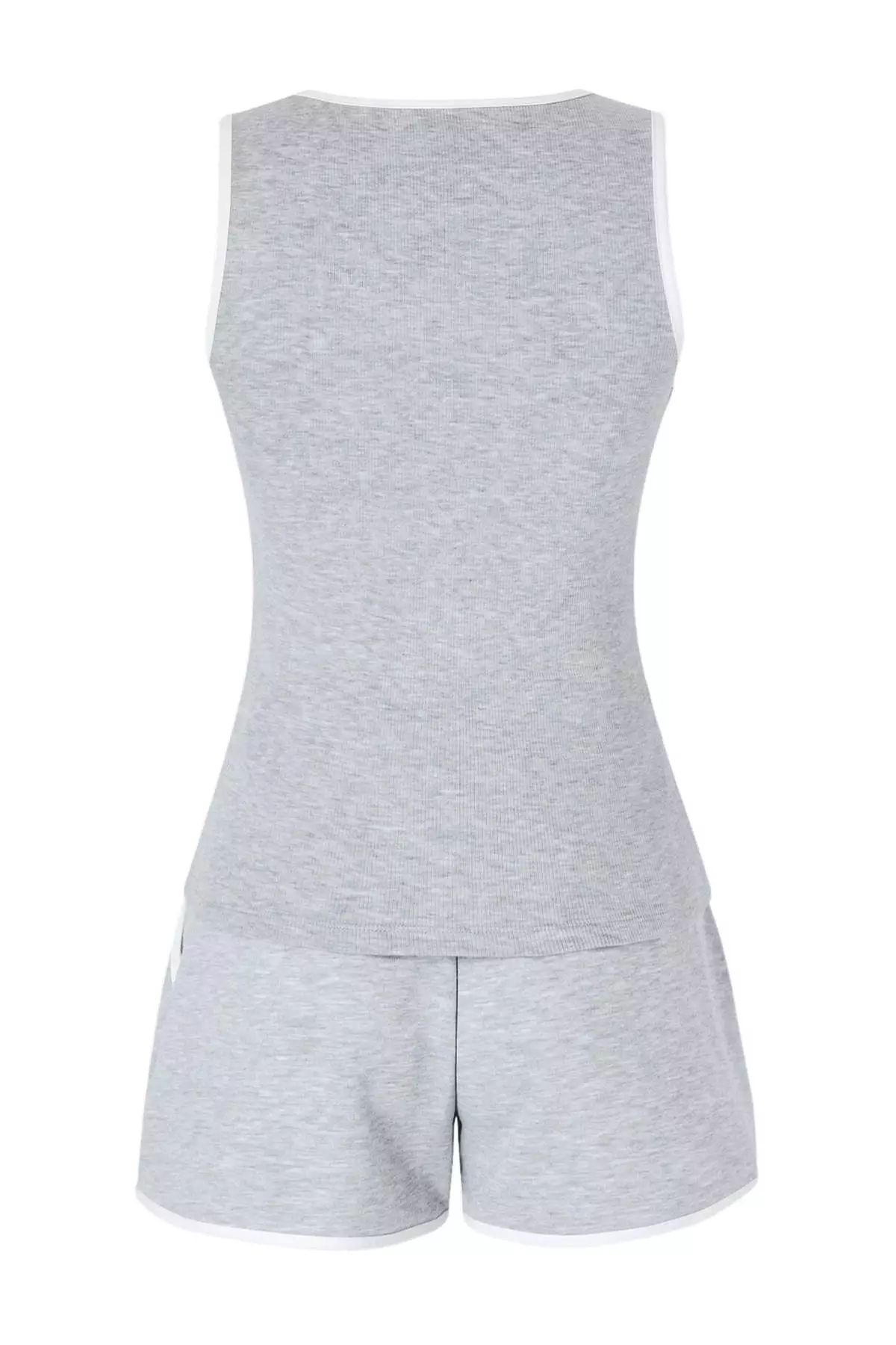 Buy Trendyol Gray Melange Color Block Fitted/Fitted Pocketed Ribbed ...