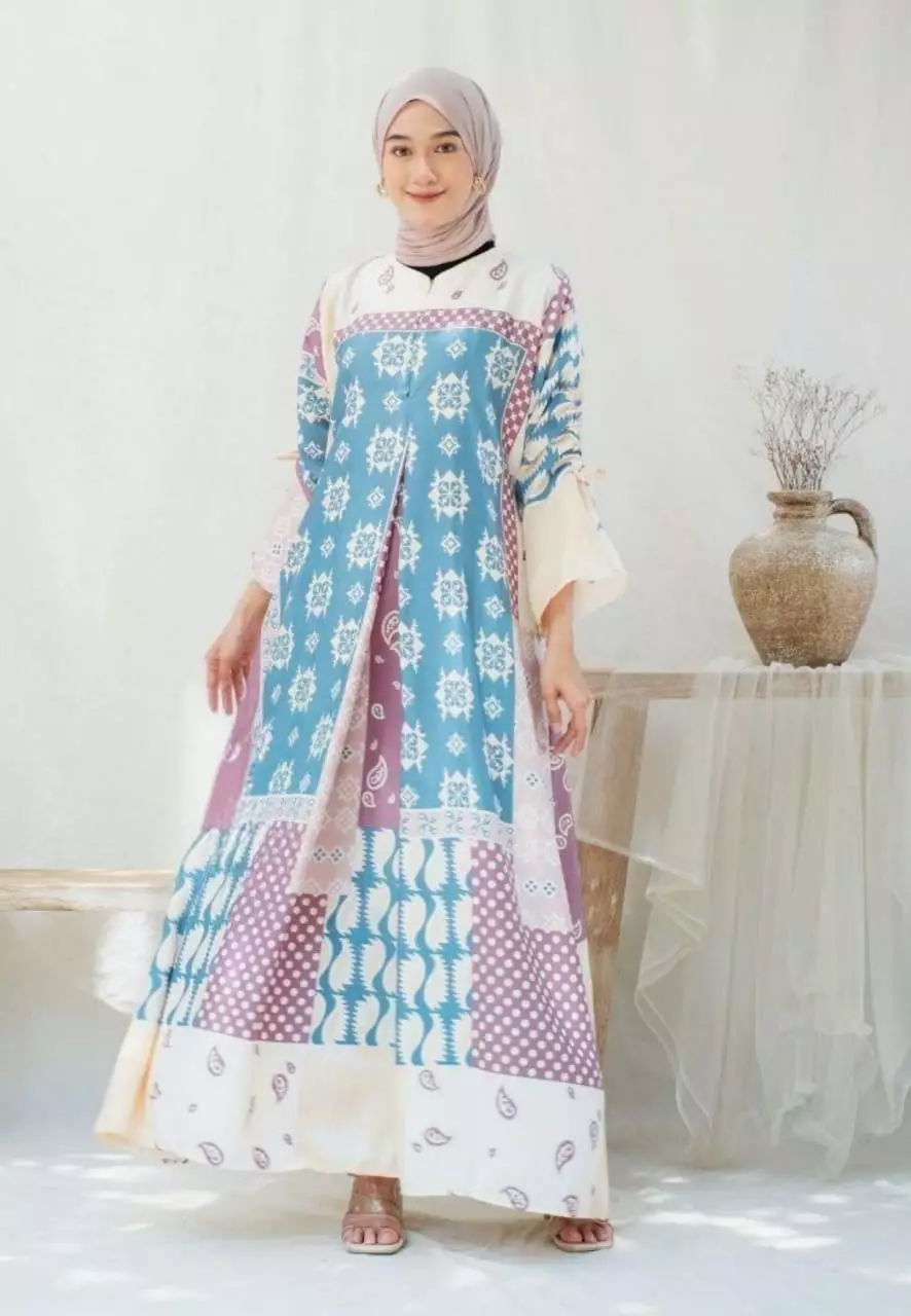 Jual Elegant Batik Valia Tosca Dress Premium | Long Dress | Gamis ...