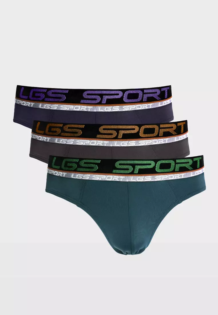 Jual LGS LGS - Mini Brief - Paket 3 - Green Grey Purple Karet Katun ...
