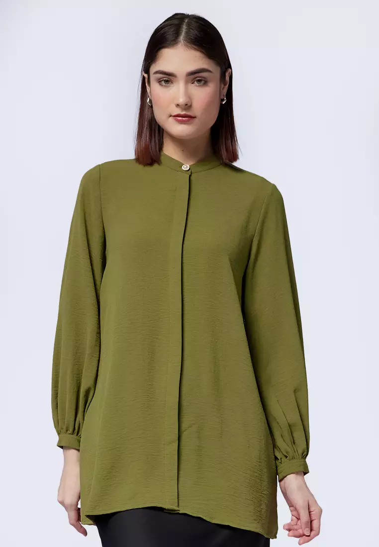 Jual Executive Puff Sleeves Loose Tunic Original 2025 | ZALORA Indonesia