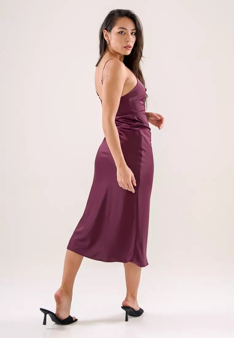 Buy Dressing Paula Strappy Satin Dress Online | ZALORA Malaysia
