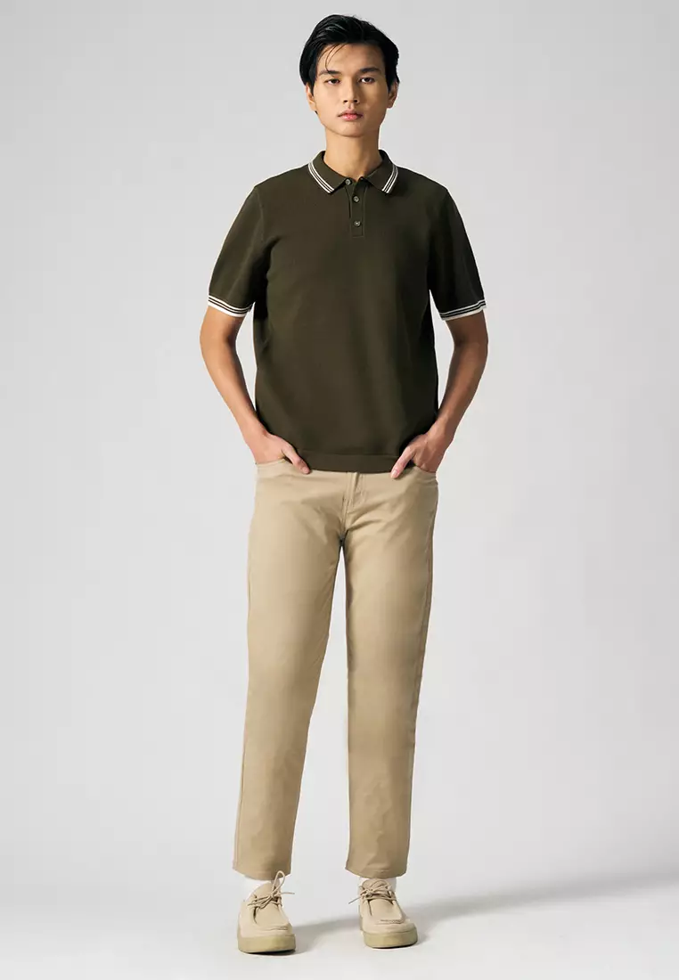 Buy MEMO Textured Polo with Tipping 2026 Online | ZALORA Philippines