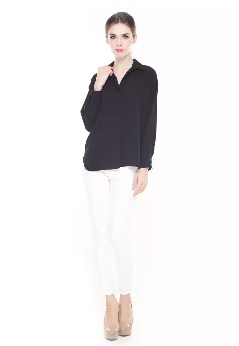 Buy RINA NICHIE COUTURE Luna Loose Shirt Top in Black 2026 Online | ZALORA