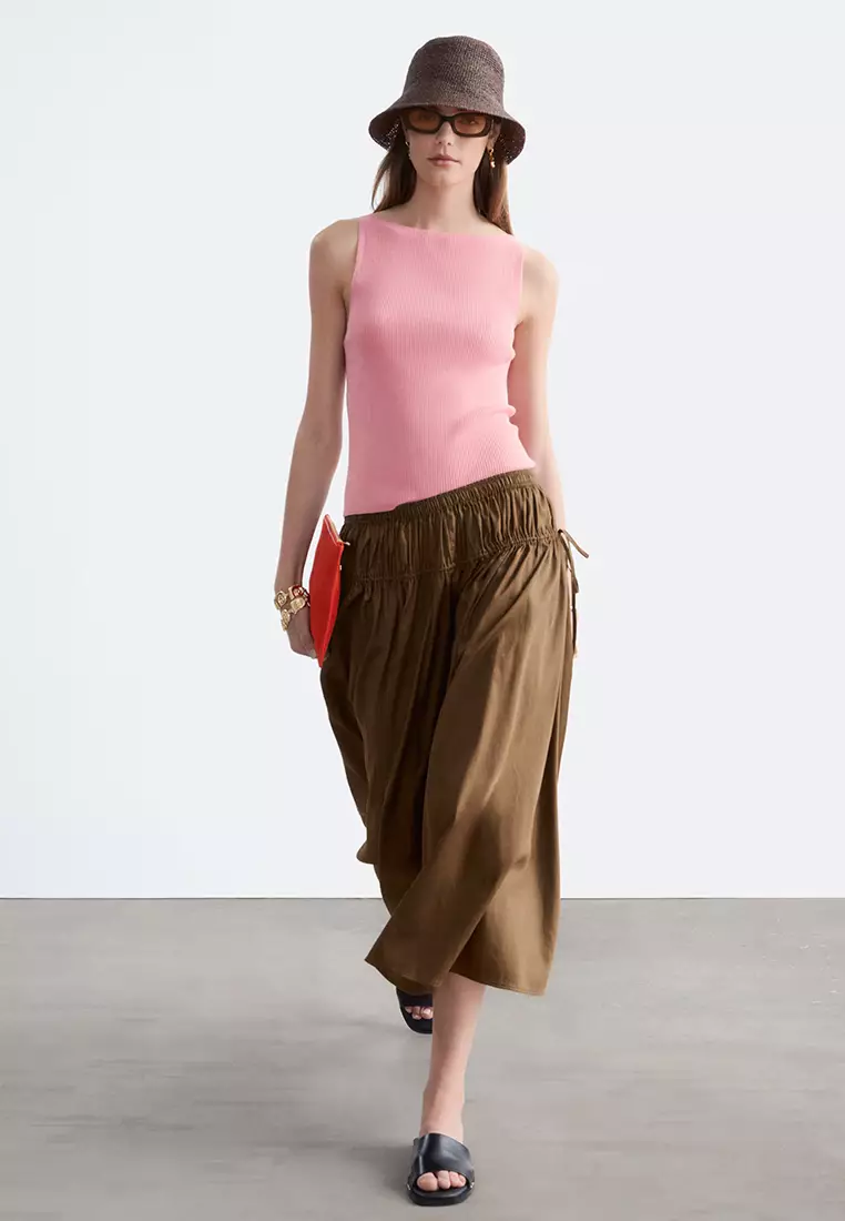 Buy & Other Stories Cotton Drawstring Midi Skirt 2026 Online | ZALORA