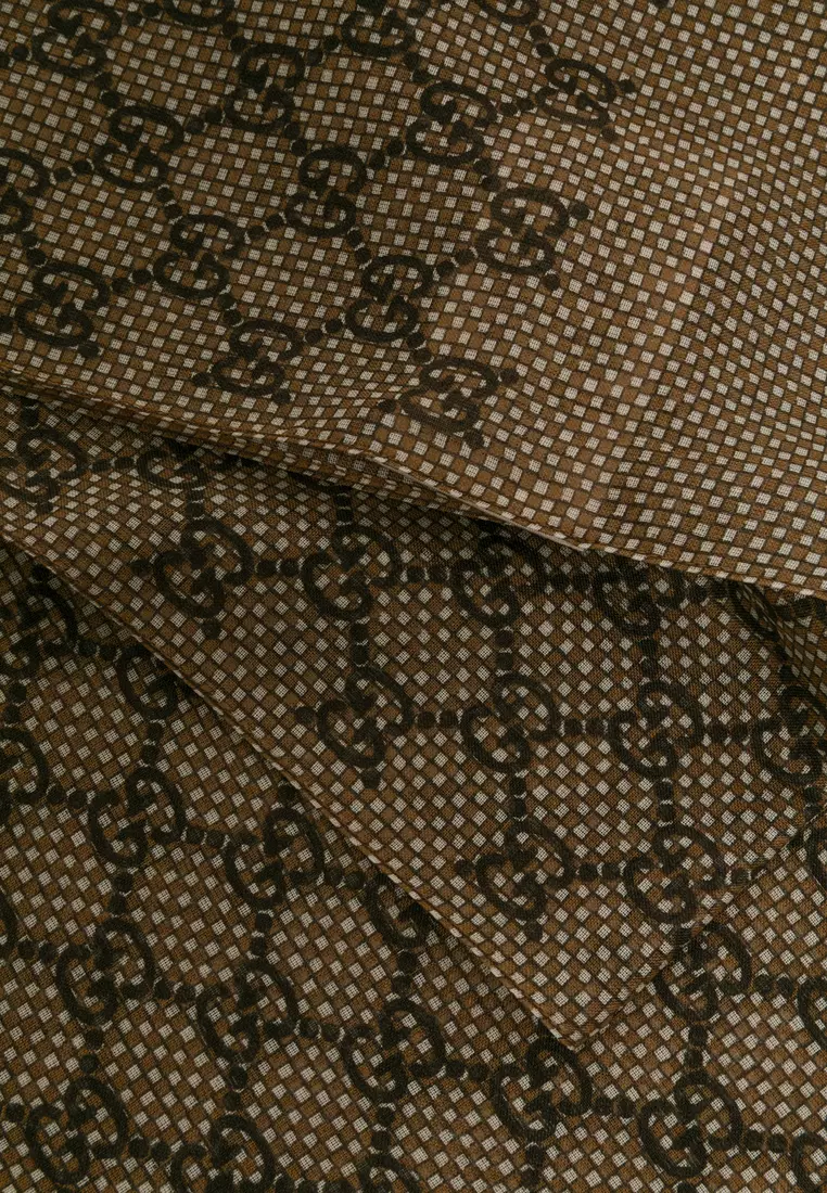 Buy GUCCI Gg Damier Wool Silk Stole Scarf 2025 Online | ZALORA Philippines