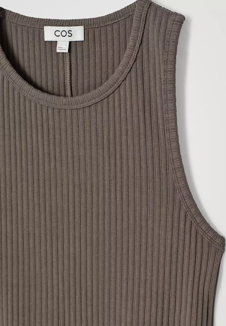 Buy COS Slim Ribbed Cotton Tank Top 2025 Online | ZALORA Philippines