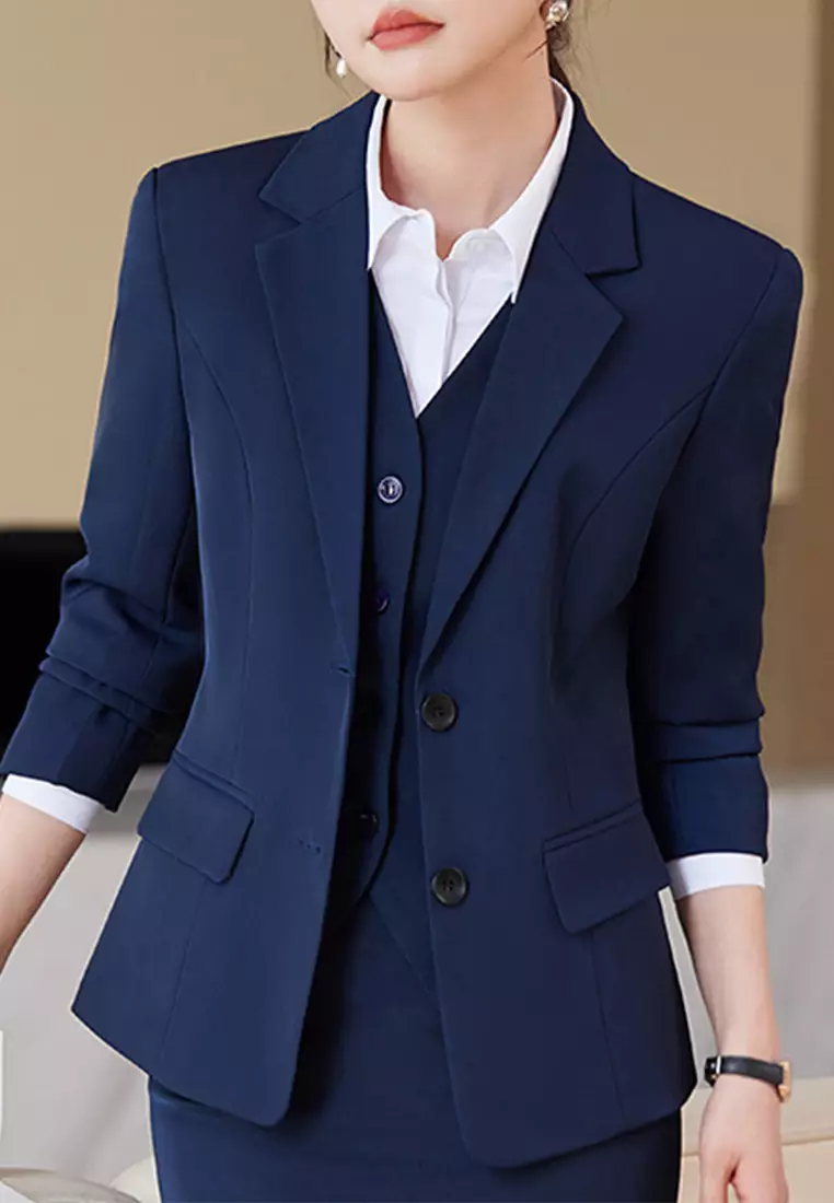 Buy HAPPY FRIDAYS Fashionable Slim Cut Suit Set YGH-EY002W-set 2025 ...