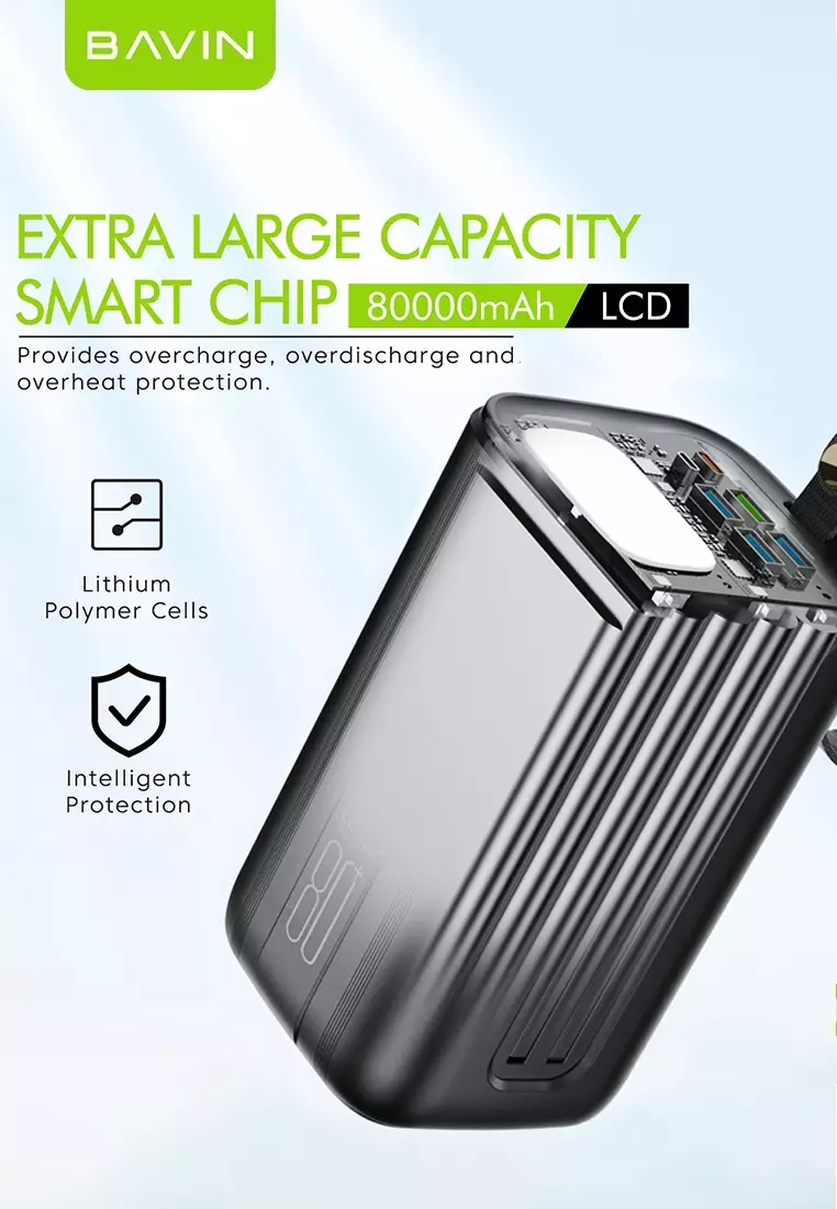 Buy BAVIN Bavin PC1057 80000mAh 22.5W Fast Charging Powerbank w/ LED Indicator & Flashlight for ...