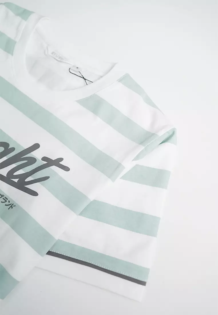 Jual Ryusei Ryusei Kaos Pria Delight Stripe Mint Green Original 2025 | ZALORA Indonesia