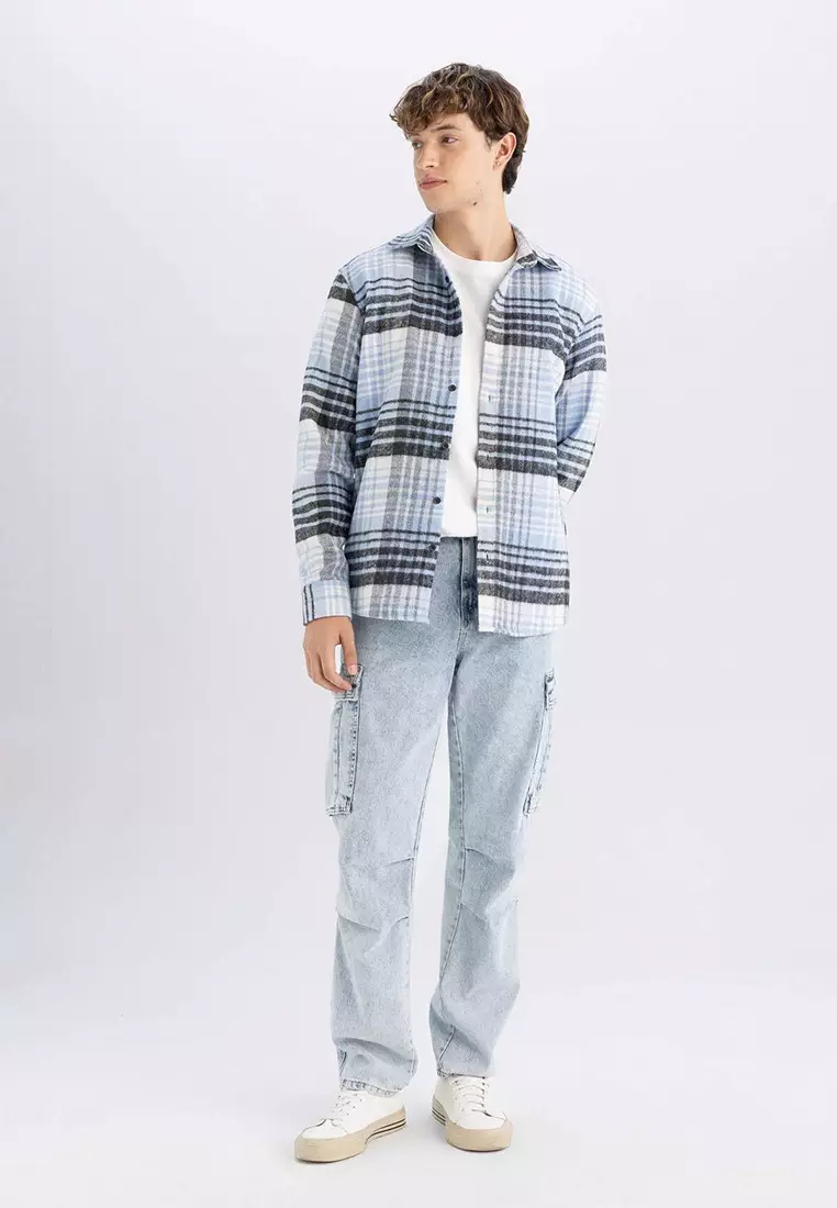 Buy DeFacto Checkered Overshirt 2025 Online | ZALORA