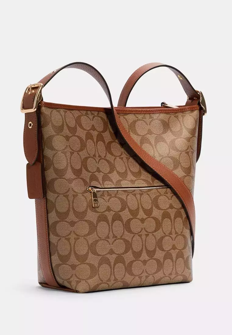 Jual Coach Coach Val Duffle In Signature Canvas Khaki Redwood Original ...