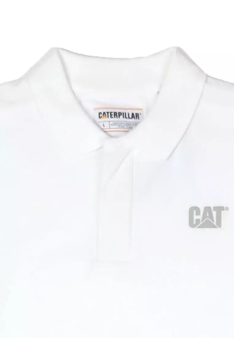 Buy Caterpillar Men's CAT Logo Pique Polo Shirt - White (4010329-10110 ...