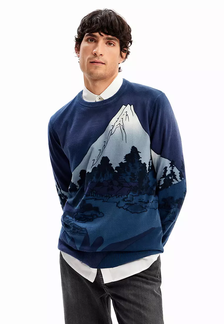 Jual Desigual Desigual Man Fine landscape pullover. Original 2024 ...