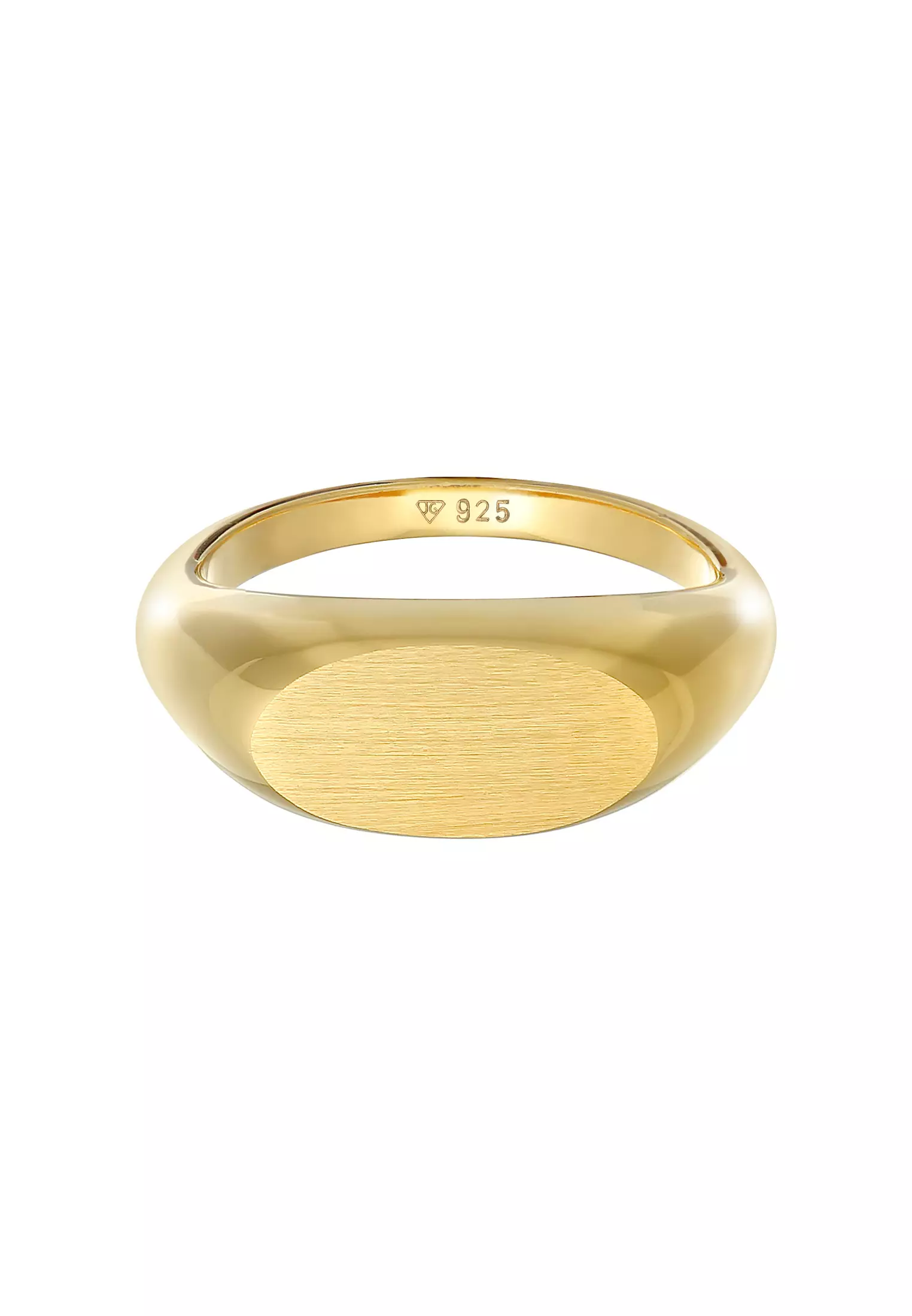 Buy ELLI GERMANY Ring Signet Ring Oval Shine Geo Basic Trend Gold ...