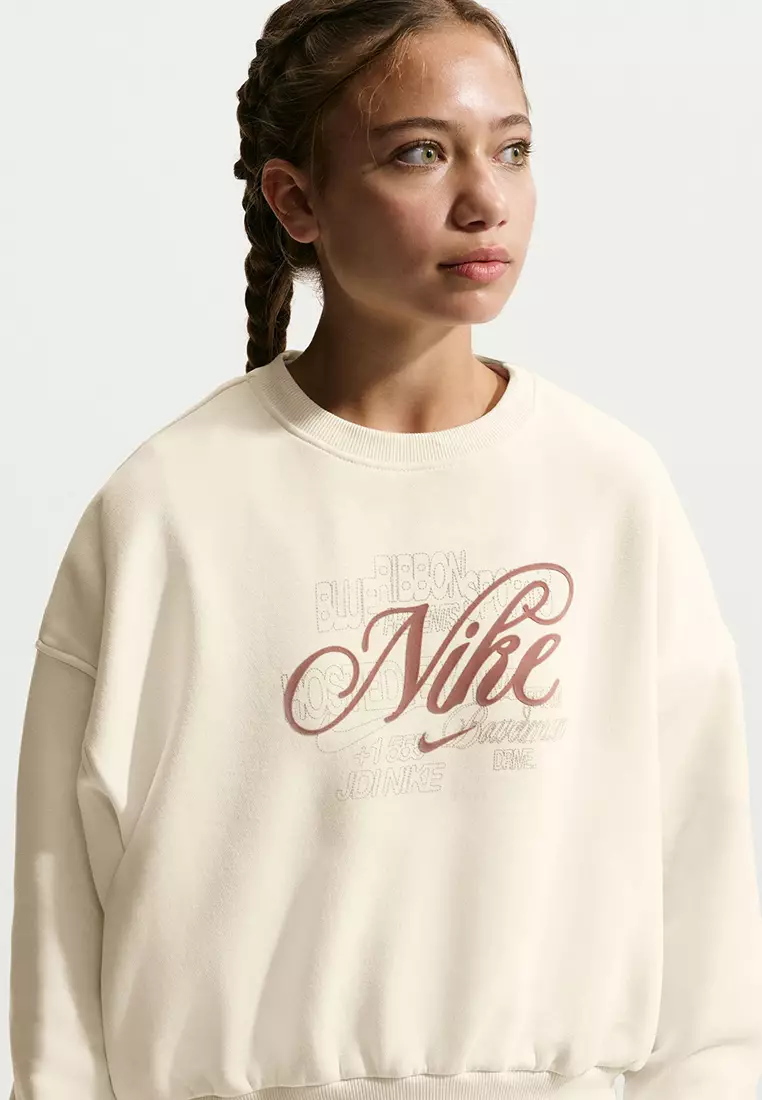 Buy Nike Club Fleece Boxy Crew Gfx Online | ZALORA Malaysia