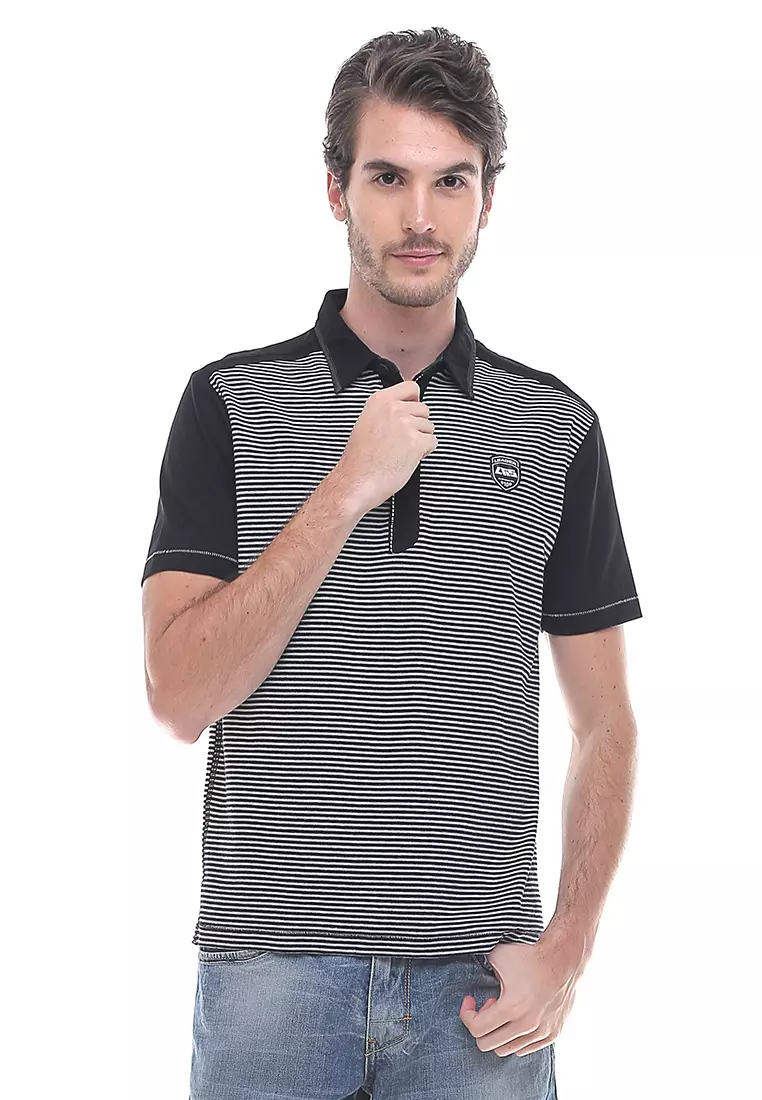Jual LGS LGS - Slim Fit - Kaos Polo - Salur - Hitam Putih Original 2025 ...