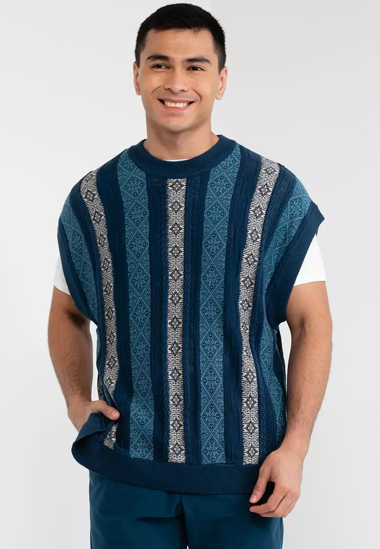 Buy RAGEBLUE Vintage Jacquard Knitted Vest Online | ZALORA Malaysia
