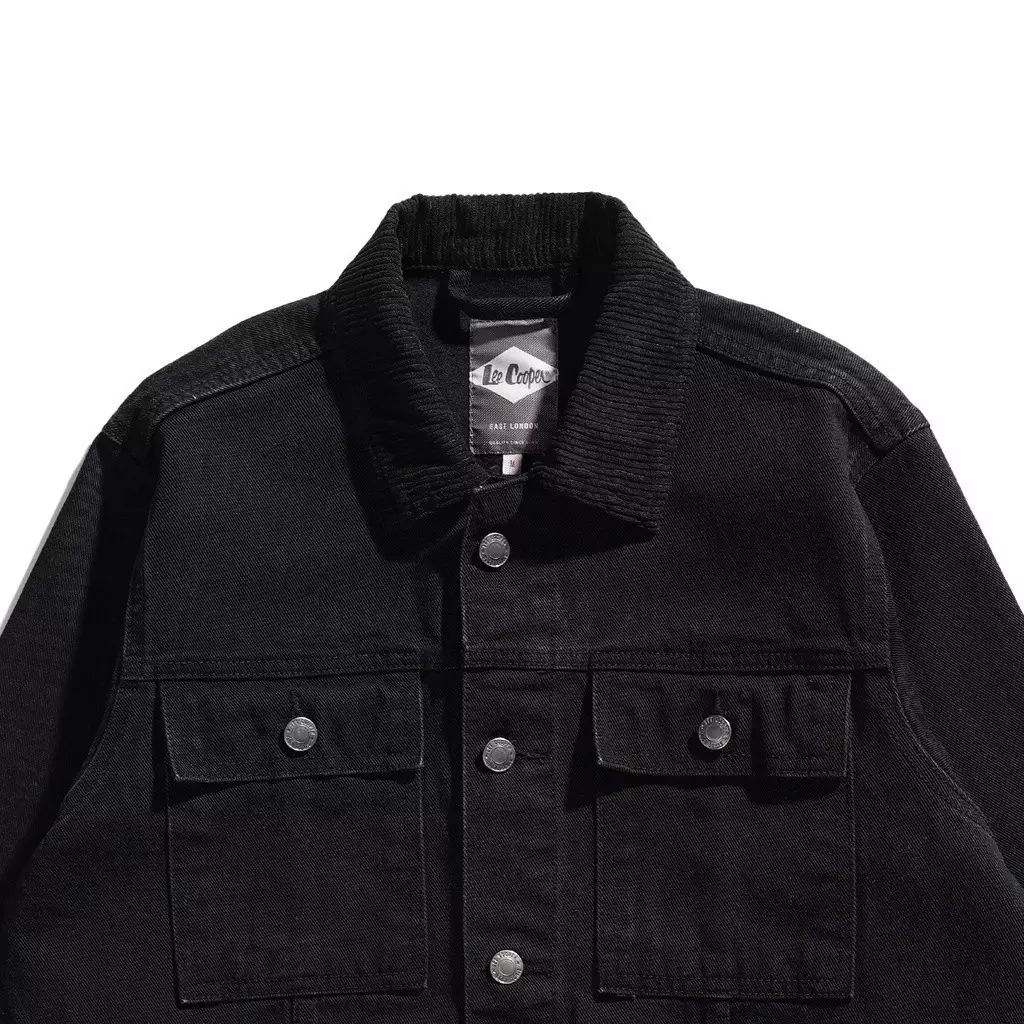 Jual Lee Cooper Lee Cooper Jacket Trucker Corduroy Worn Dark Black ...