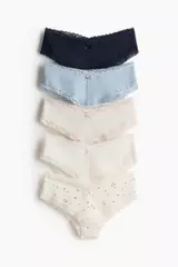 Buy H&M 5-pack cotton and lace hipster briefs 2026 Online | ZALORA