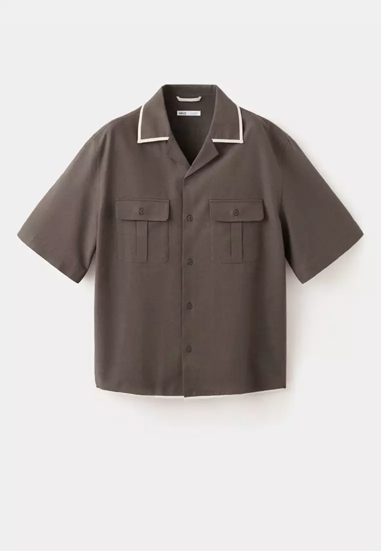 Buy MANGO Man Linen-Cotton Camp Collar Shirt 2026 Online | ZALORA