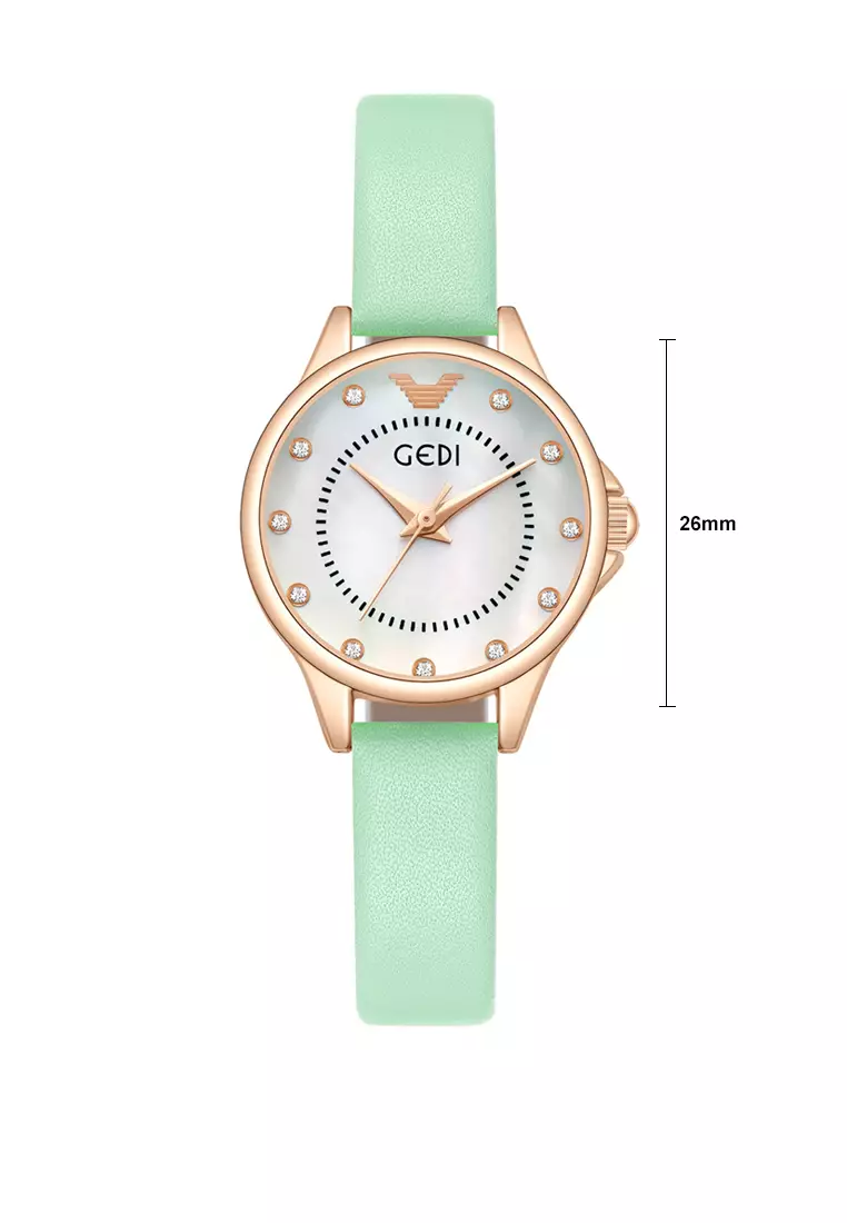 GEDI GEDI Fashion Simple Plated Rose Gold Round Quartz Watch with Cubic ...