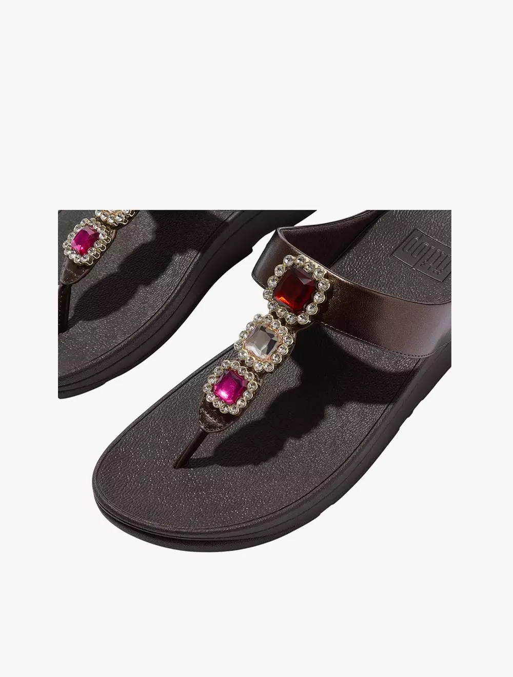 Jual FitFlop Fitflop Fino Crystal-Jewel Toe-Post Sandals - Metallic ...
