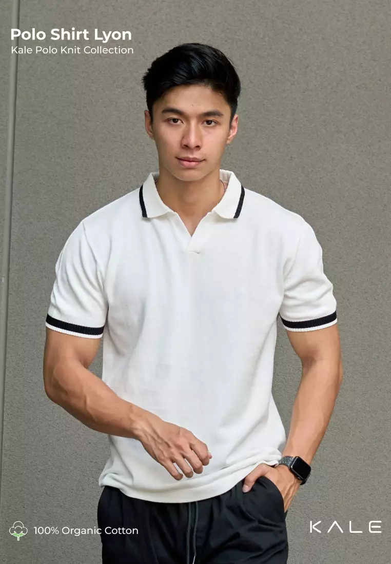 Jual Kale Clothing Kale Lyon White / Polo Shirt Pria / Atasan Kaos Polo ...