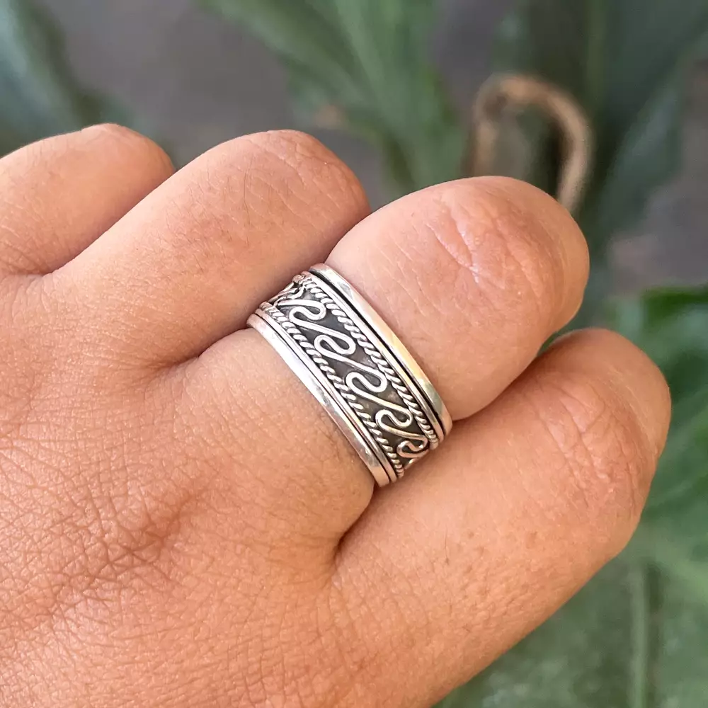 Jual Kusuma Silver Cincin Ring Perak Silver Bali Putar Spinning Tali ...