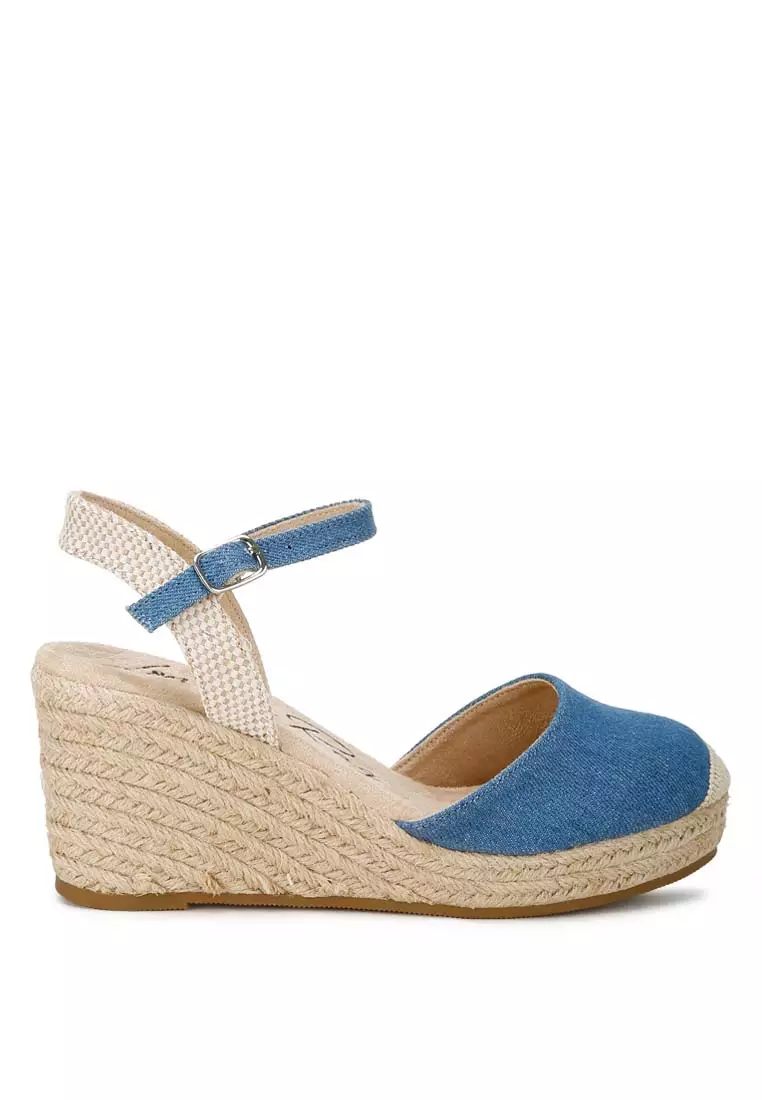 Jual London Rag Sandal Espadrille Wedge Biru Tua Original 2024 | ZALORA ...