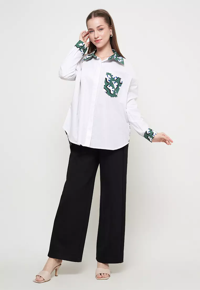 Jual KLA KLA - Kemeja Casual Wanita Poppy White Original 2025 | ZALORA Indonesia