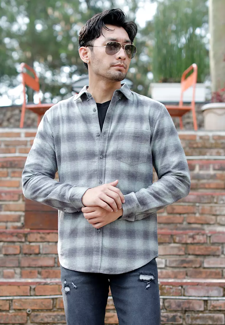 Jual Oxcon OXCON Extra Comfort Authentic Flannel Shirt Veterano Sage ...