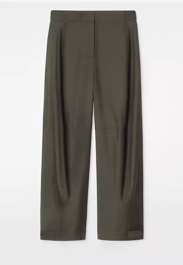 Buy COS Wool Barrel-Leg Utility Trousers Online | ZALORA Malaysia