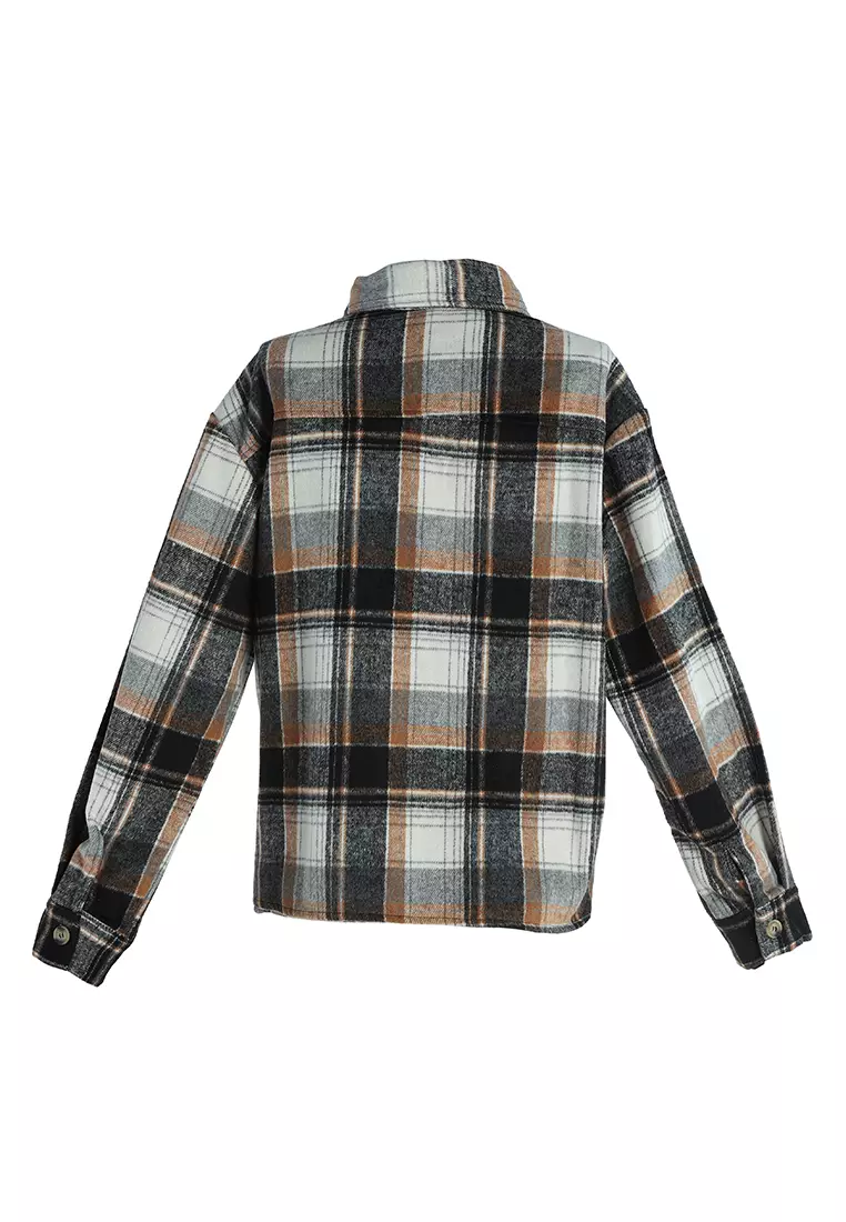 Buy London Rag Grey Flannel Check Shacket Online | ZALORA Malaysia