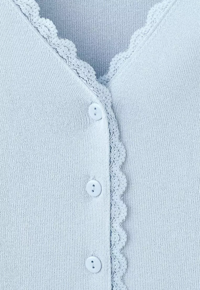 Buy Mango Fine Knit Cardigan With Lace Details 2026 Online | ZALORA