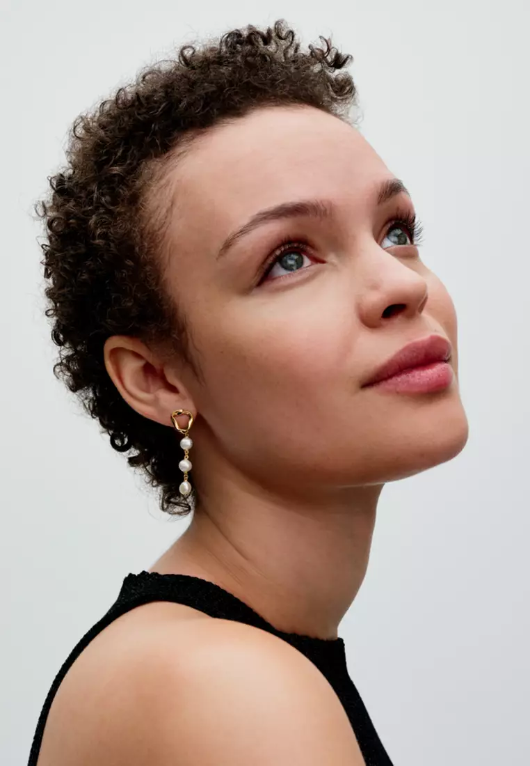 Buy Pandora Pandora Essence 14k Gold Plated Organically Shaped Circle & Baroque Treated ...