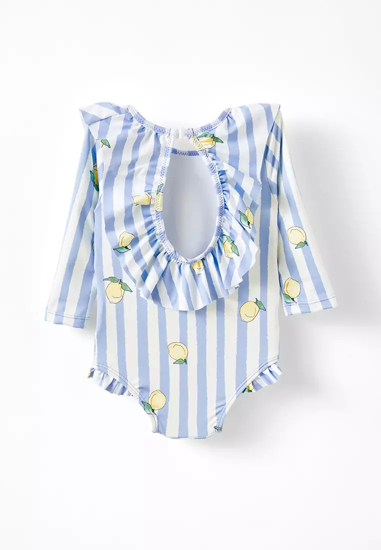 Buy Cotton On Kids Bonnie Long Sleeve Ruffle One Piece (Keyhole Back ...