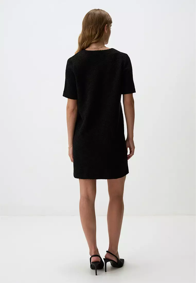 Buy Jimmy Key Jimmy Key Black Round Neck Short Sleeve Mini Dress 2025 ...