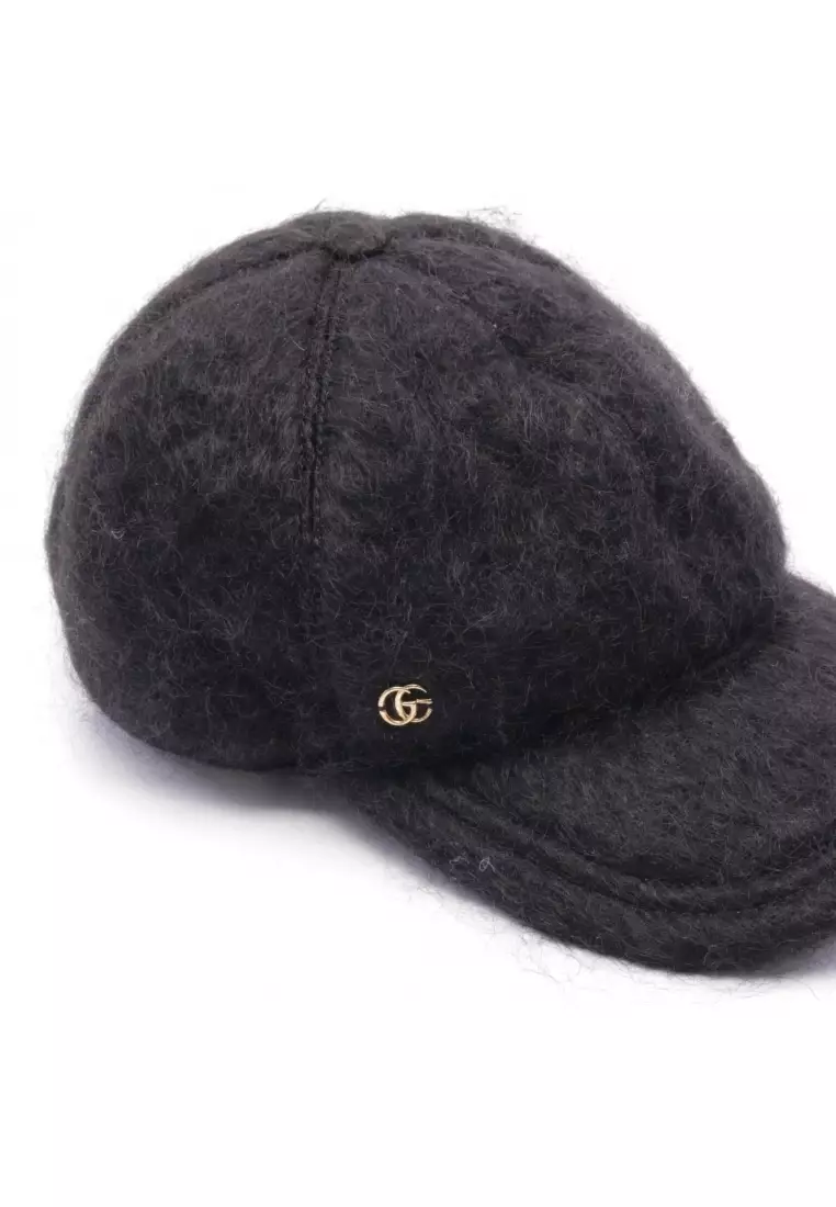 線上選購 Gucci Pre-Loved Gucci baseball cap Double G mohair black | ZALORA 台灣