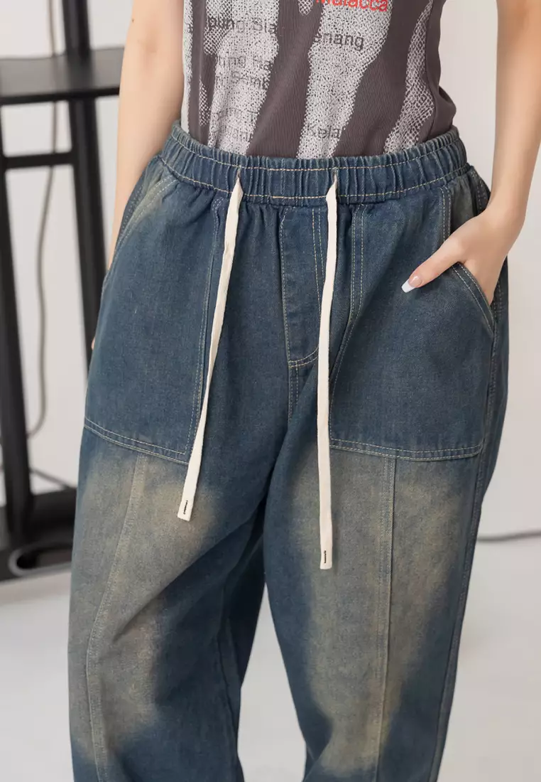 Jual X.O.X.O. Drawstring Washed Jeans Original 2024 | ZALORA Indonesia