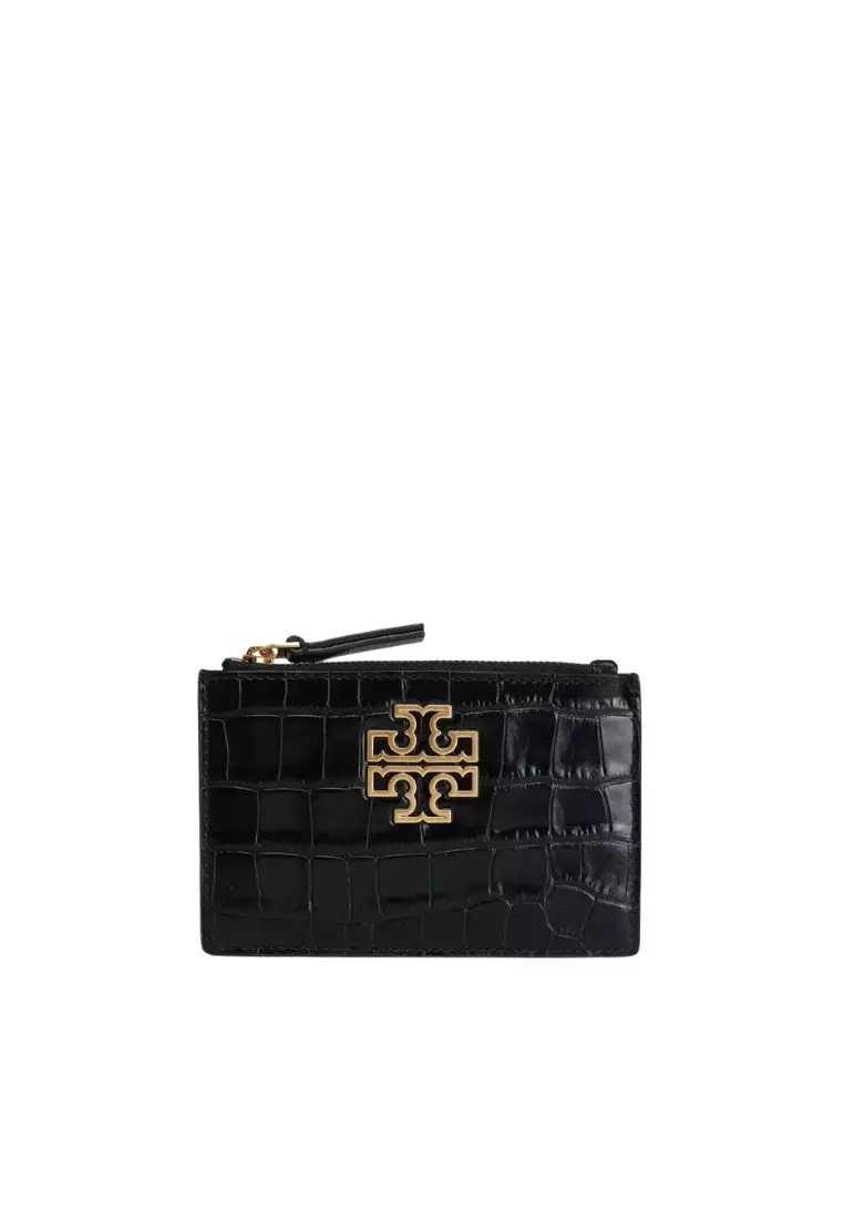 Tory Burch Tory Burch Britten Embossed Zip Card Case In Black 141067 ...